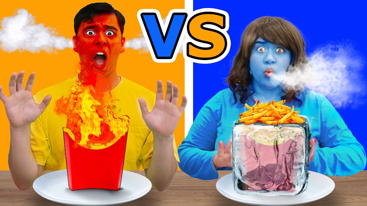 HOT vs COLD FOOD EATING CHALLENGE | FUN DIY PRANKS AND CHALLENGE BY ...
