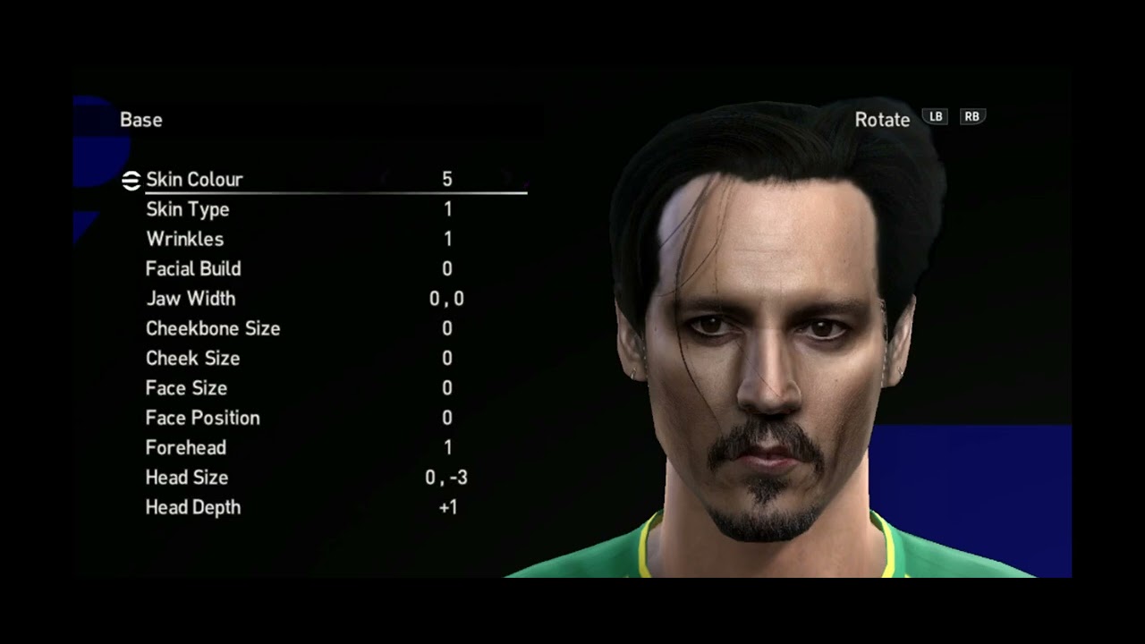 Johnny Depp face PES 2013 - YouTube