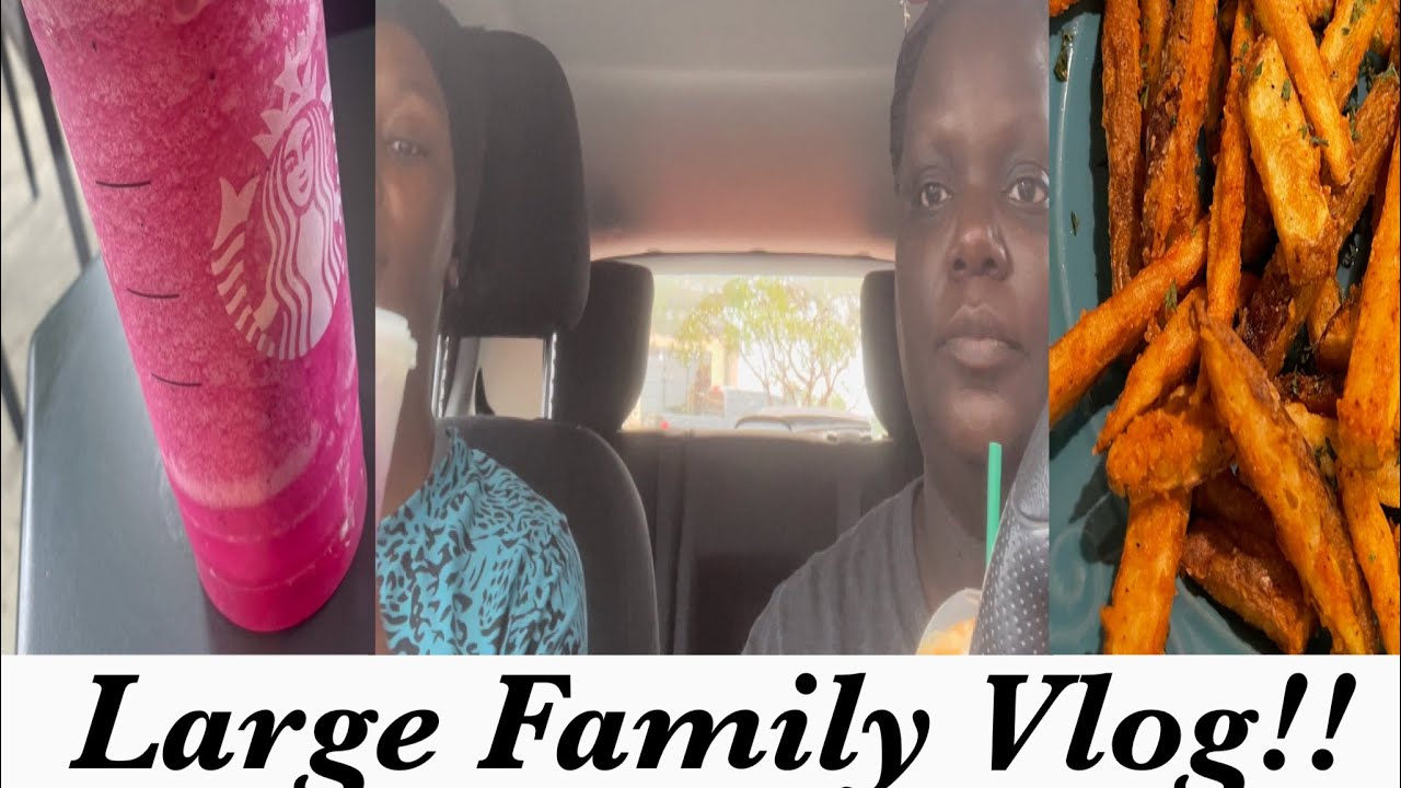 Large Family Vlog! Starbucks|Homemade Fries|Air Condition Went Out ...