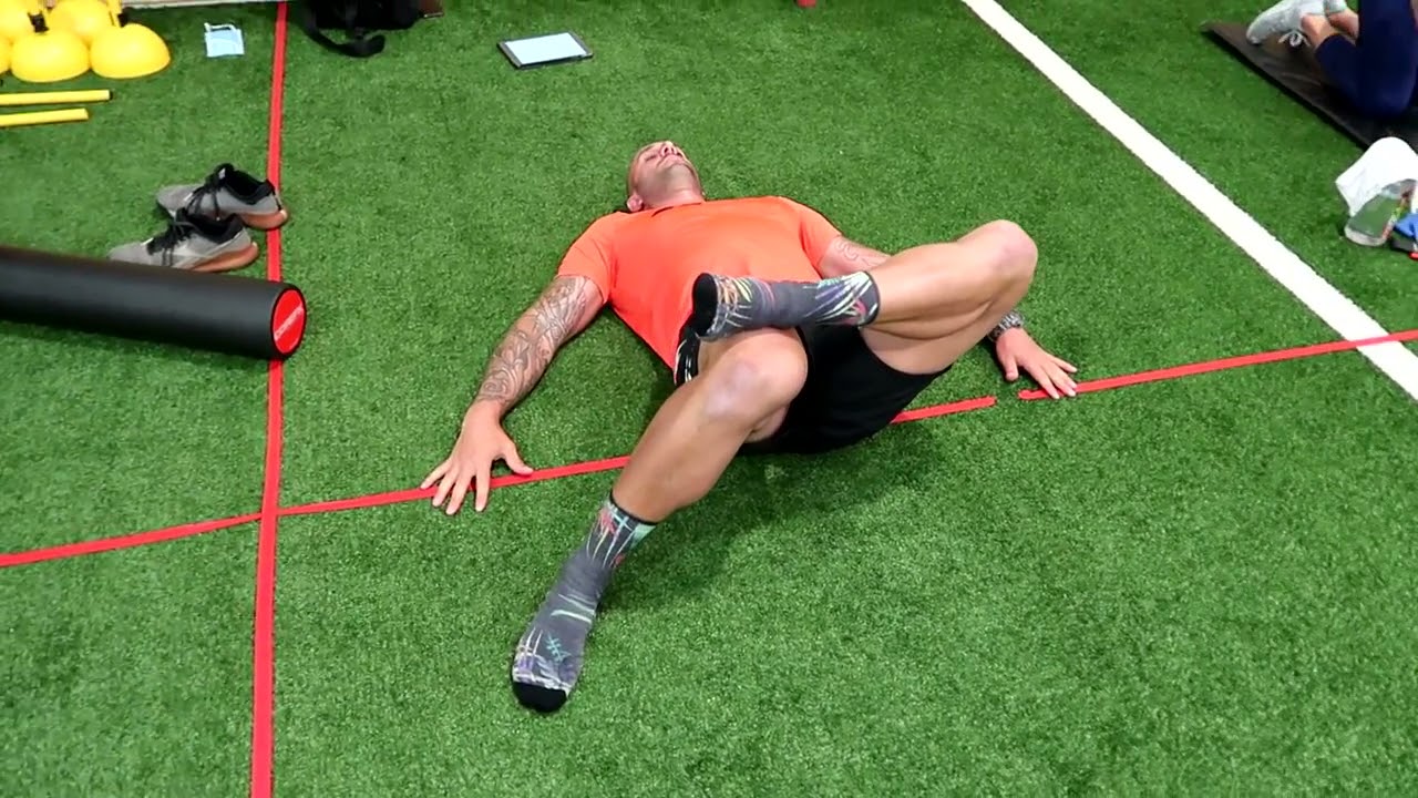 Supine Hip IR Stretch - YouTube