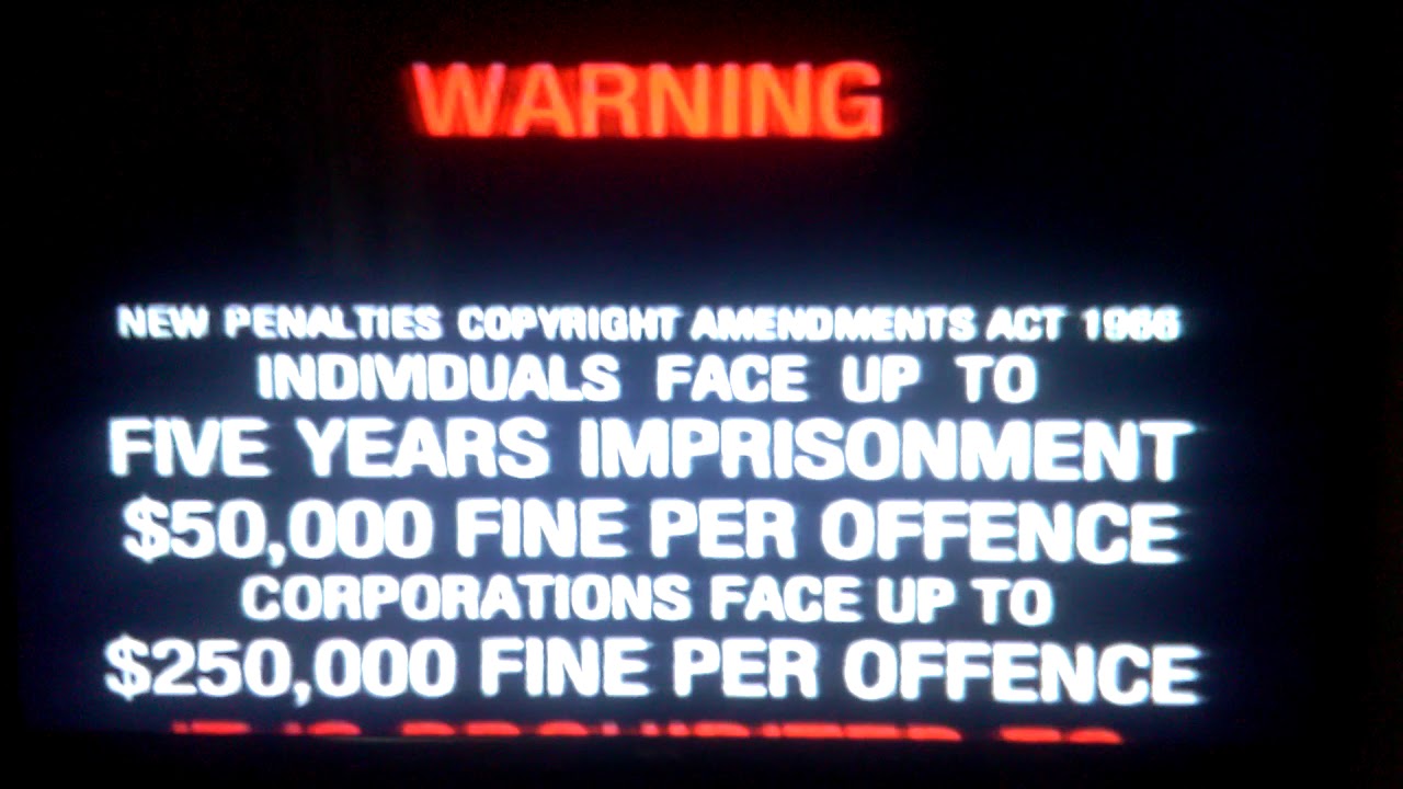 Columbia Tristar Warning Scroll 1999 - YouTube