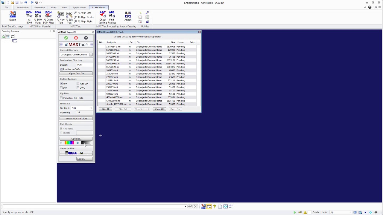 AI MAX Export2D - Export multiple files at once! AI MAXTools for Creo Elements/Direct (CoCreate ...