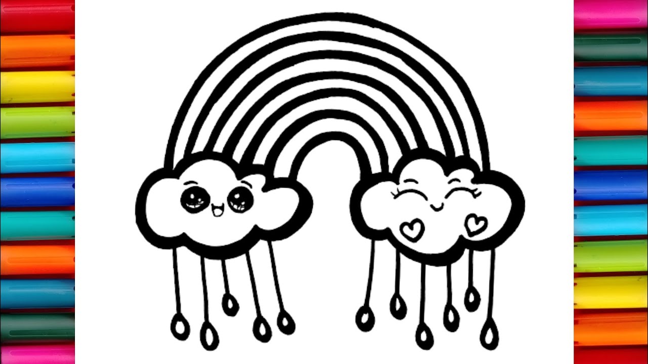 BEAUTIFUL RAINBOW DRAWING || How to Draw a Rainbow Step by Step ...