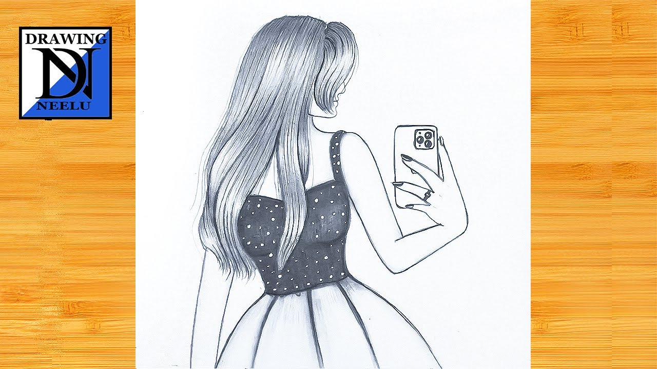 How to draw a Girl taking a selfie -Drawing easy || step by step ...