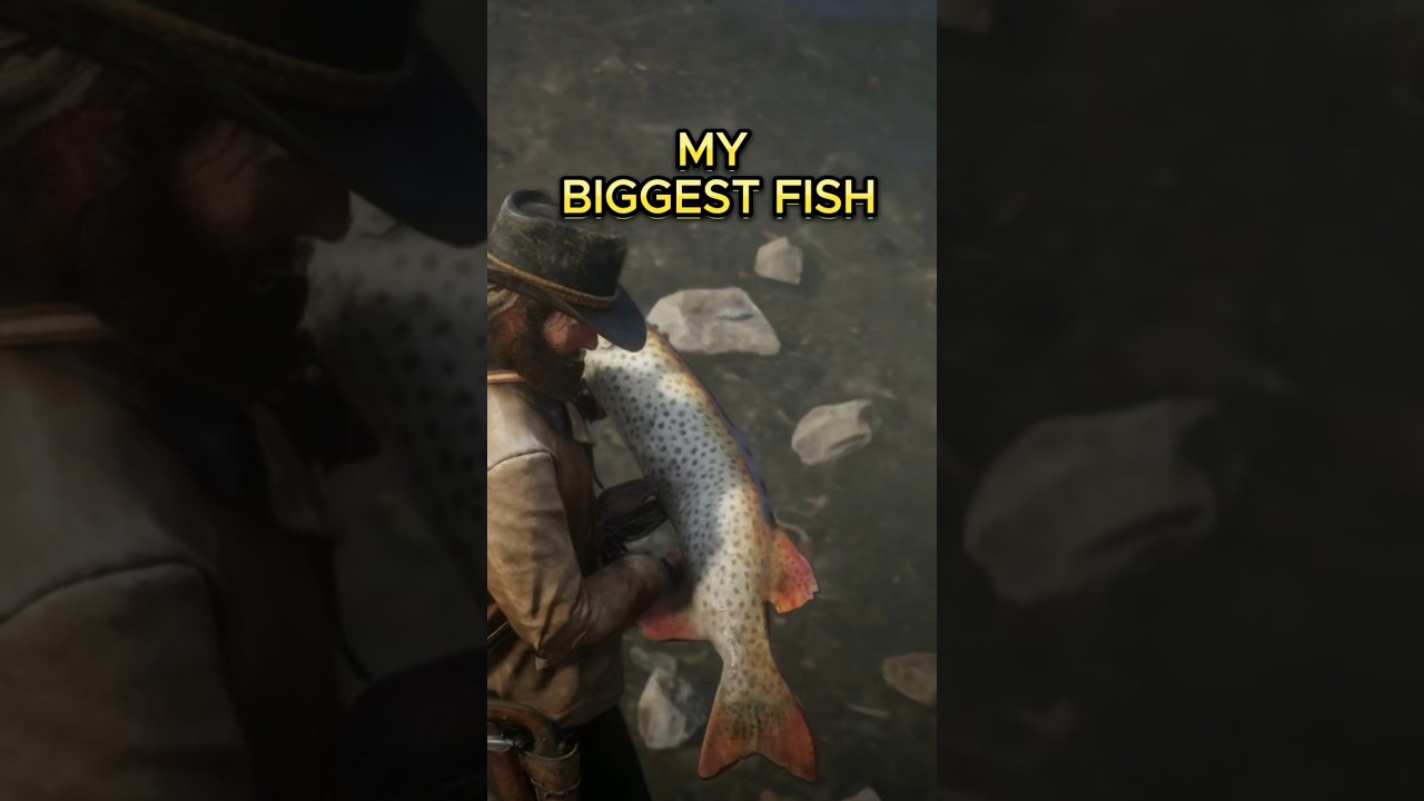 This is how I caught my biggest fish 🐟 #reddeadredemtion2 #rdr2 #shorts ...