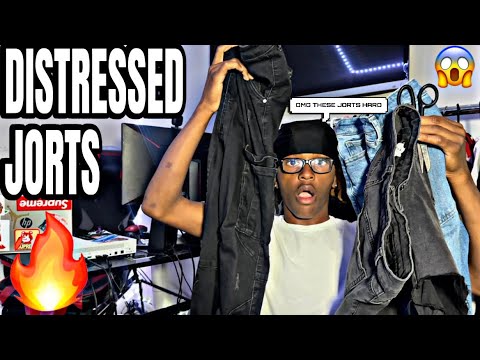 HOW TO MAKE DISTRESSED JORTS🔥 - YouTube