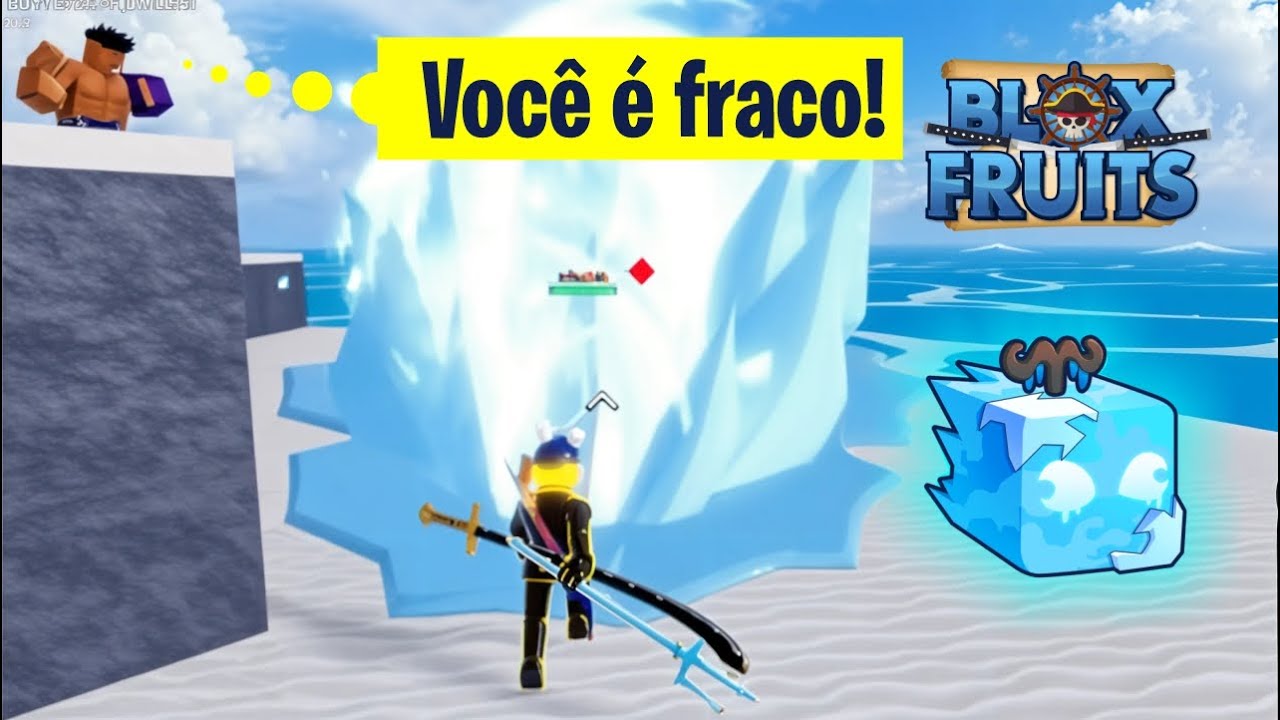 COMI E DESPERTANDO A FRUTA ICE NO BLOX FRUITS (FRUTA DO GELO) - YouTube