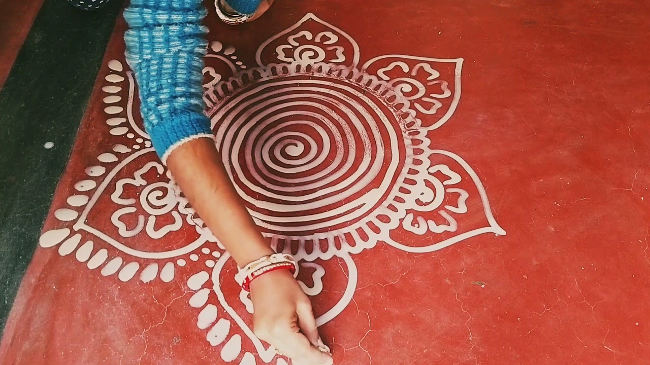 laxmi puja alpona design| bengali alpana design| jhoti chita| daily ...