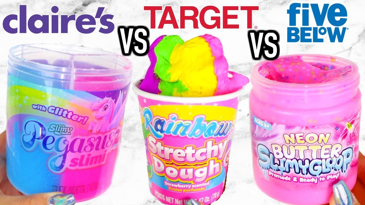 CLAIRE'S VS TARGET VS FIVE BELOW SLIME! Which Is Worth It?!? - YouTube
