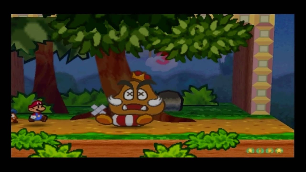 Paper Mario Boss:Goomba King (Low-level run) - YouTube