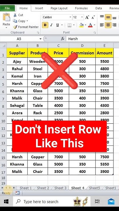 Don't Add Row Like This l Excel Tips and Tricks #shorts #shortsfeed #shortsvideo #excel #viral ...