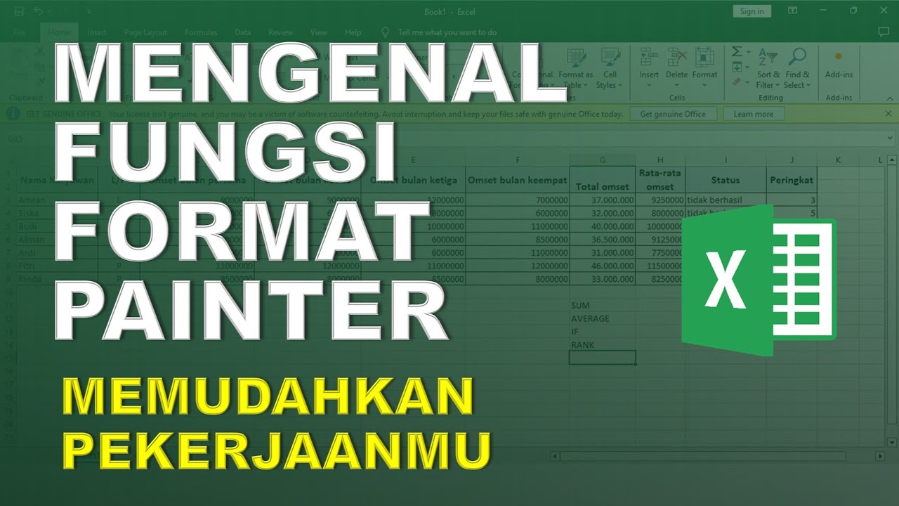 Mengenal Format Painter di Microsoft Excel - YouTube