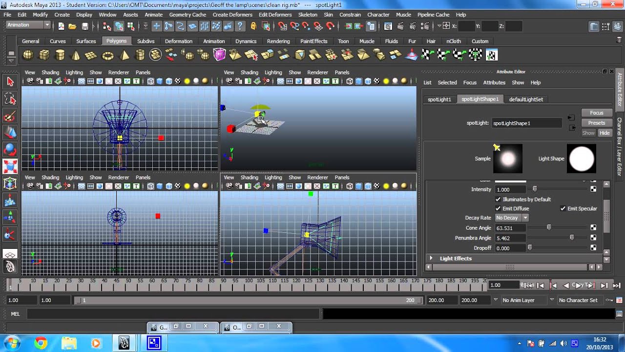 Animation in Maya 2015 - Rig and animate a lamp - 12 The completed ...