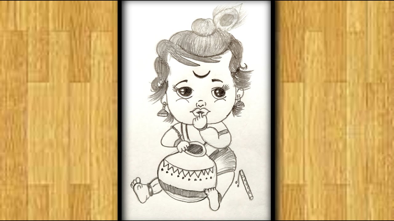 How to draw krishna || step by step krishna ji drawing || pencil ...