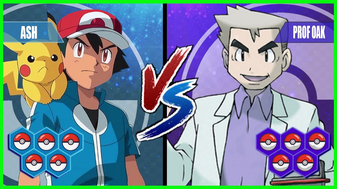 Pokemon Battle Pedia: Kalos Ash Vs Professor Oak - YouTube