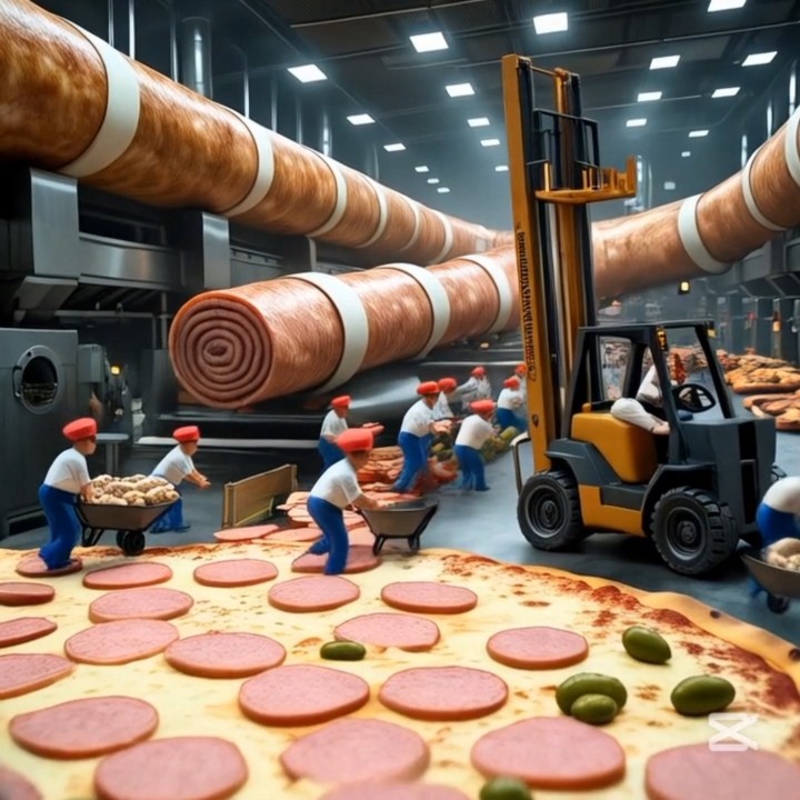 Giant Pizza 🍕 assembly by tiny workers - YouTube