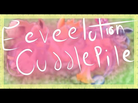 this took me so long to draw - Eeveelution cuddle pile - YouTube