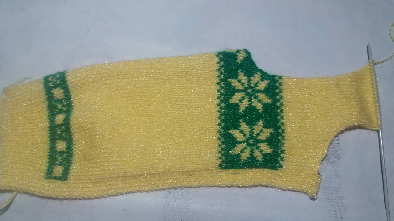 Kids two colour cardigan knitting design #13-part -3 - YouTube