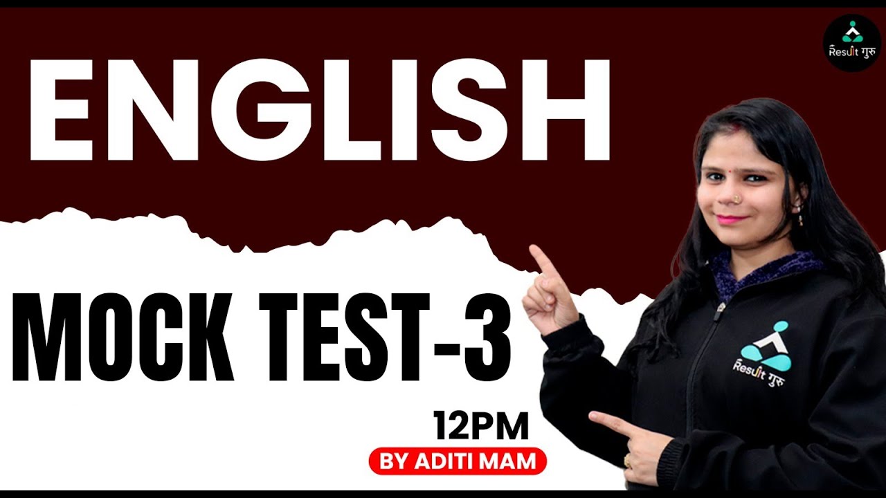 ⭕ Mock Test -3 | English For Rajasthan Exams | Basic to Advance English ...
