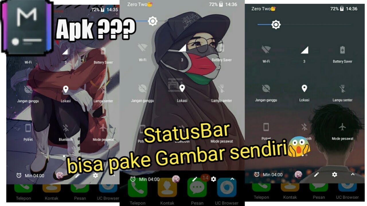 Wow keren cara mengubah tampilan status bar menggunakan foto kita ...