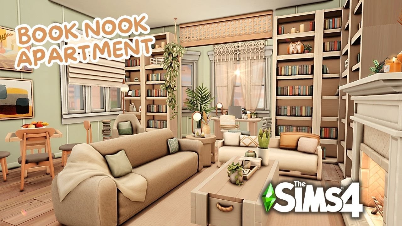 Writer's Modern Apartment | The Sims 4 Book Nook Kit - Speed Build ...