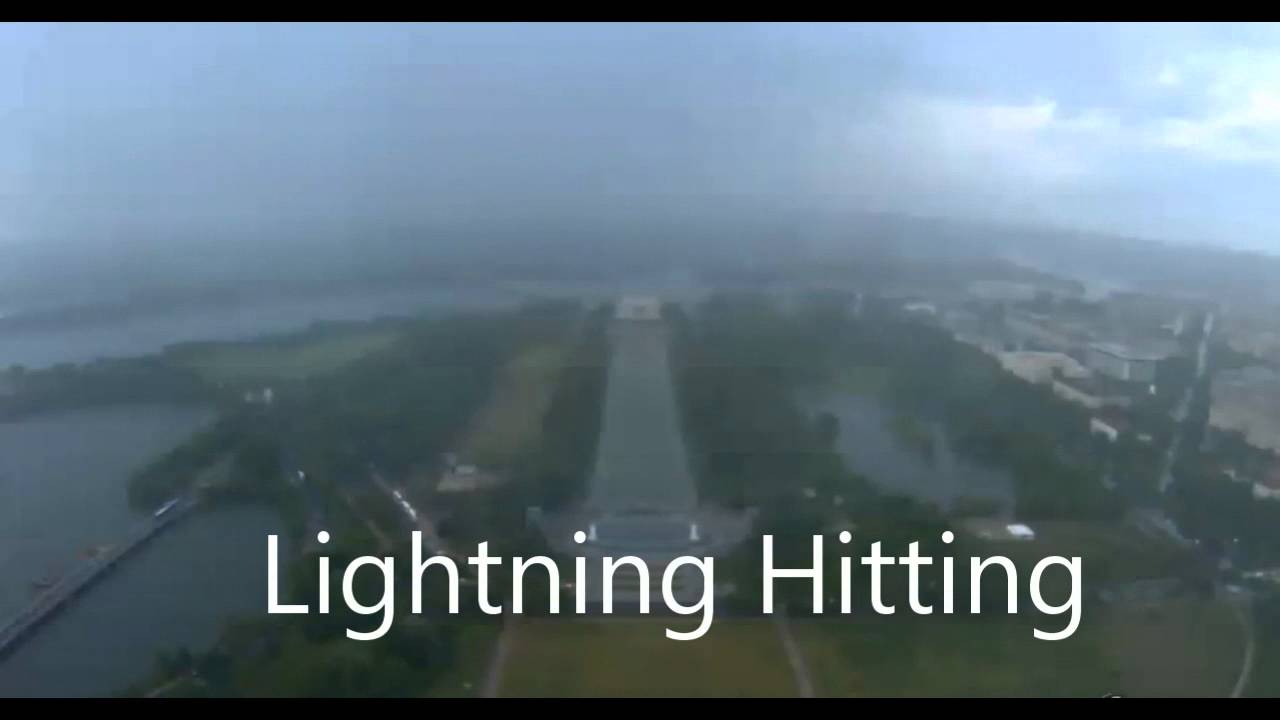 thunderstorm washington DC Lightning hitting washington mon. - YouTube