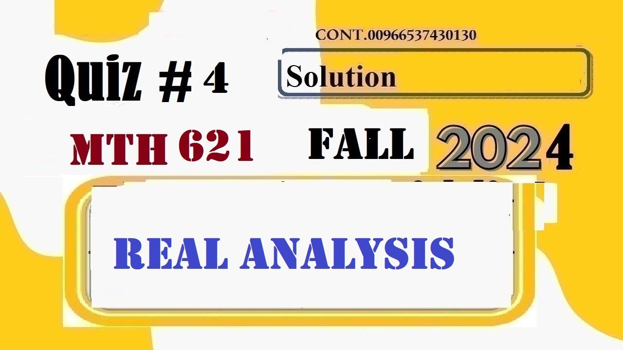 mth 621 quiz 4 solution fall 2024|mth621 quiz no 4 2024|mth621 quiz 4 |solution - YouTube