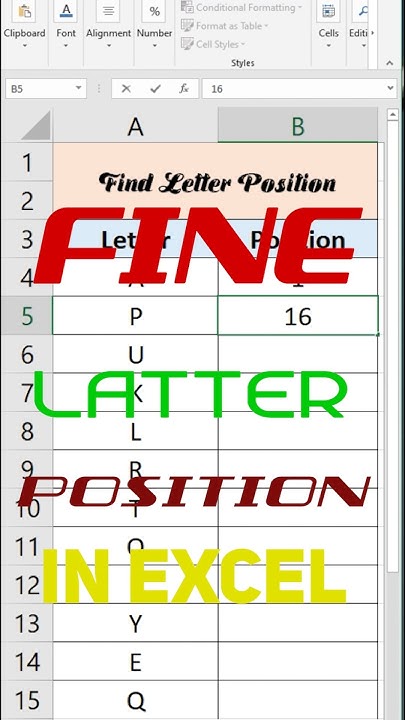How To Find Letter Position In Ms Excel Youtubeshorts Ytshorts Exceltips Exceltech Youtube