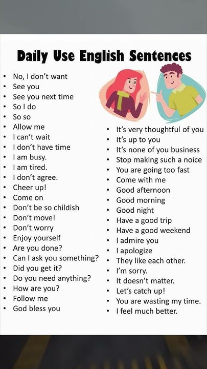 Daily Use English Sentence - Short English Tutorial - YouTube