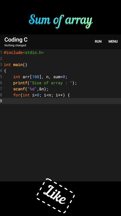 Sum of all elements of the array #shortsvideo - YouTube