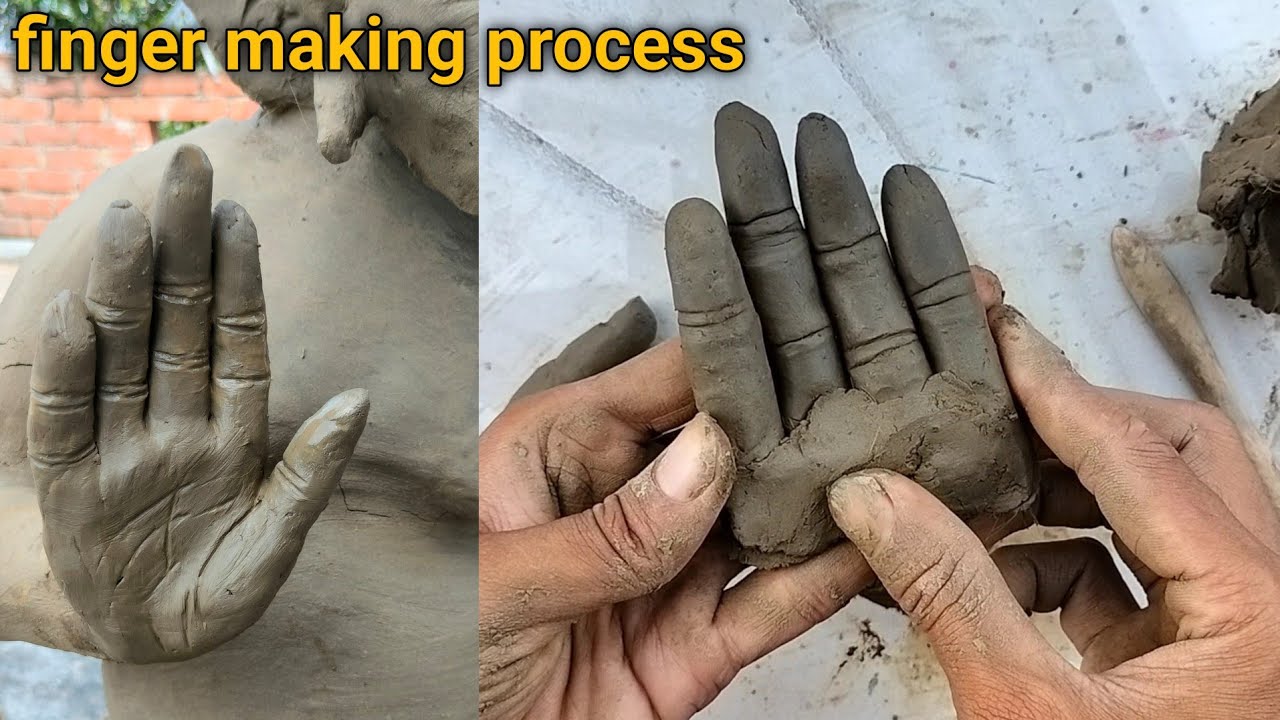 How to make idol fingers making with clay//murti ka ungli kasa banaya ...