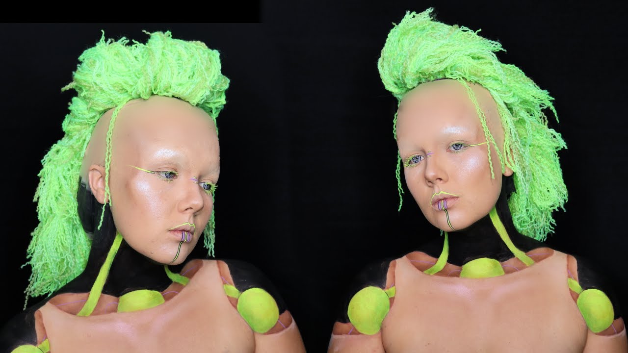 Neon Cyborg Makeup Tutorial! - YouTube