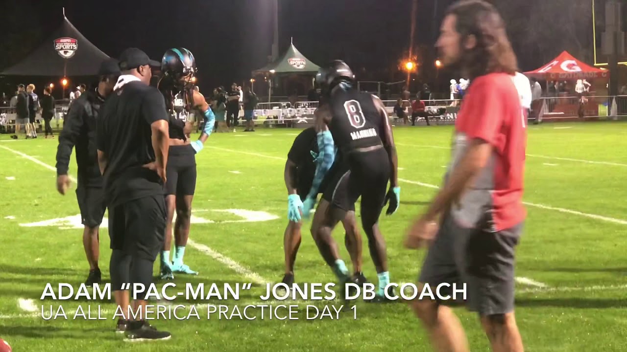 Adam “Pac-Man” Jones DB Coach | UA All America Practice Day 1 | Man to ...