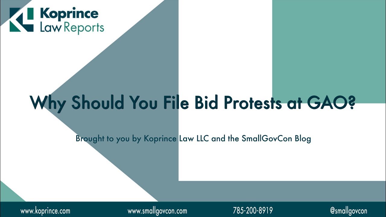 Why Should You File Bid Protests at GAO? - YouTube