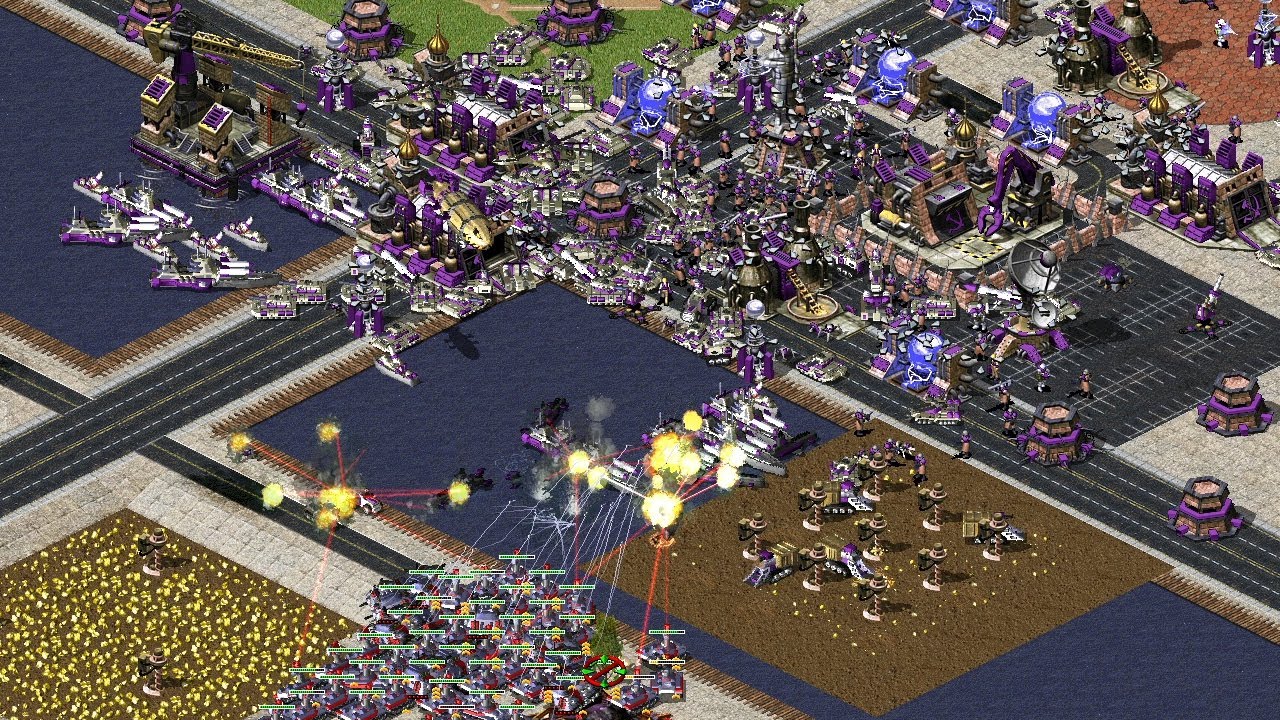 Red Alert 2 | Extra hard AI | 7 vs 1 | Charles Town Map | GReat ...