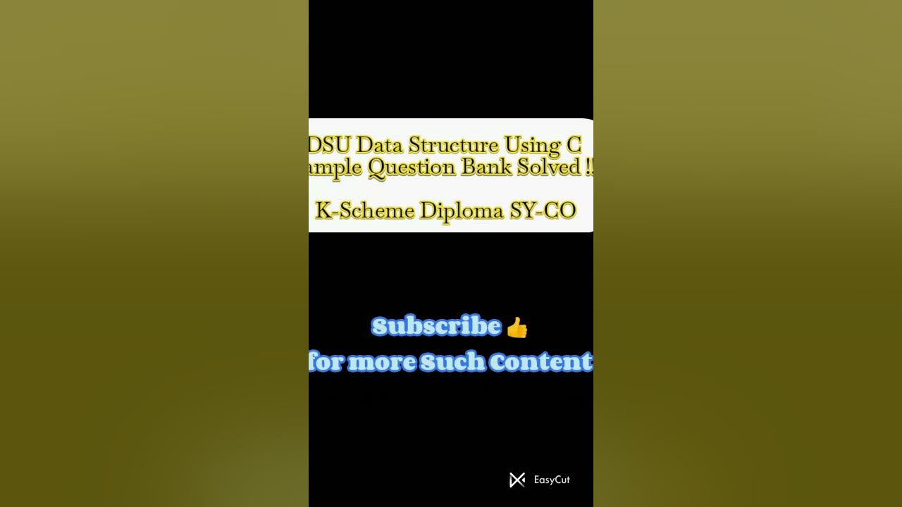 DSU Data Structure Using C Sample Question Bank Solved||MSBTE K-Scheme diploma Second Year # ...