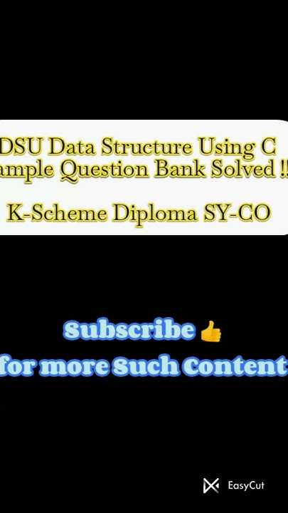 DSU Data Structure Using C Sample Question Bank Solved||MSBTE K-Scheme diploma Second Year # ...