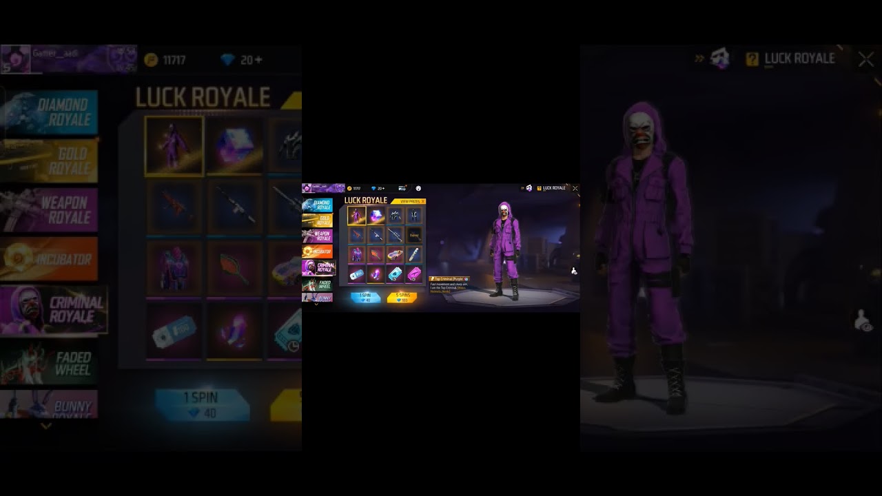 New event of garena free fire || The Purple Criminal Bundle Is Back ...