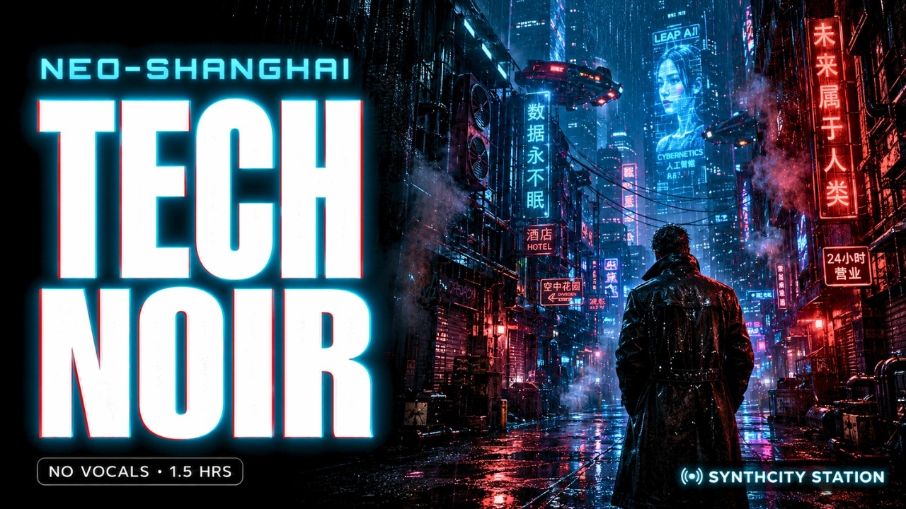 TECH NOIR | 1.5-Hour Dark Synthwave & Dystopian Cyberpunk Mix - YouTube