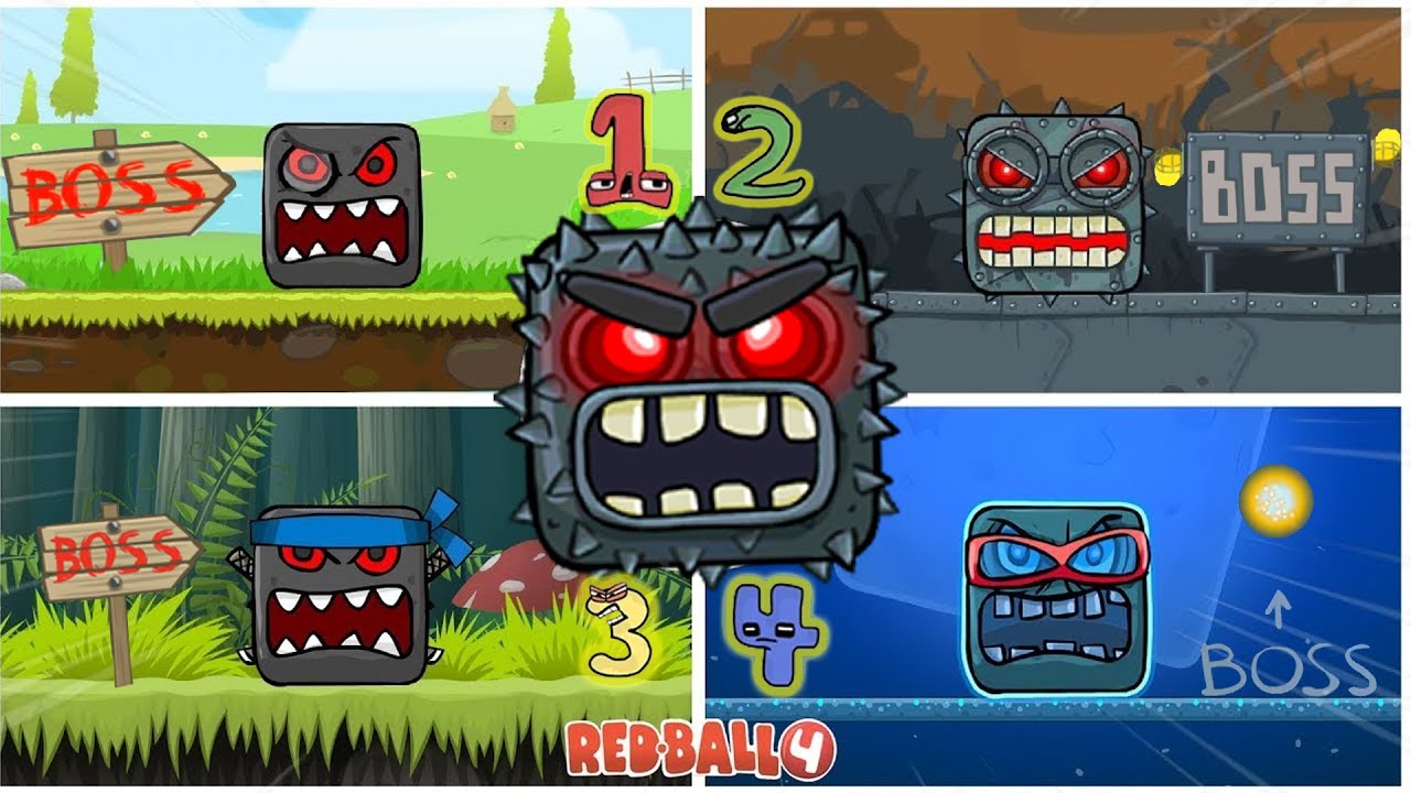 Red Ball 4 vs Ball NUMBER LORE 12345 Bosees - YouTube
