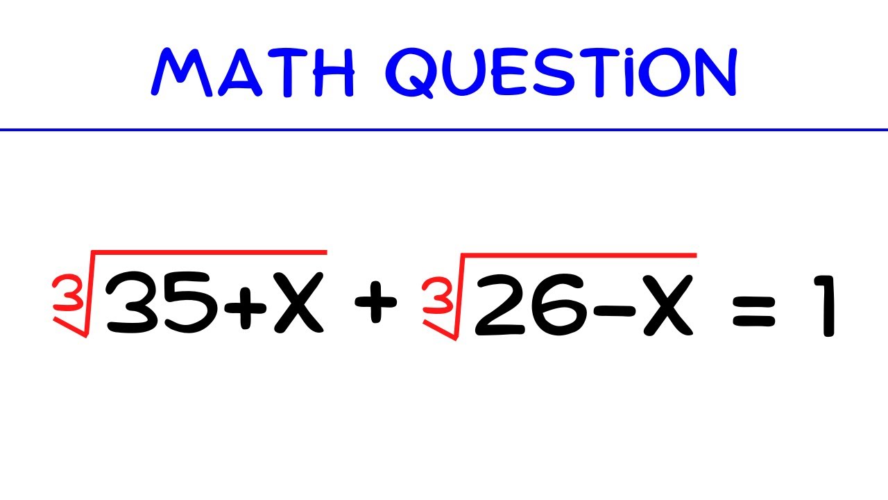 A Nice Algebra Question - Mathematics - YouTube
