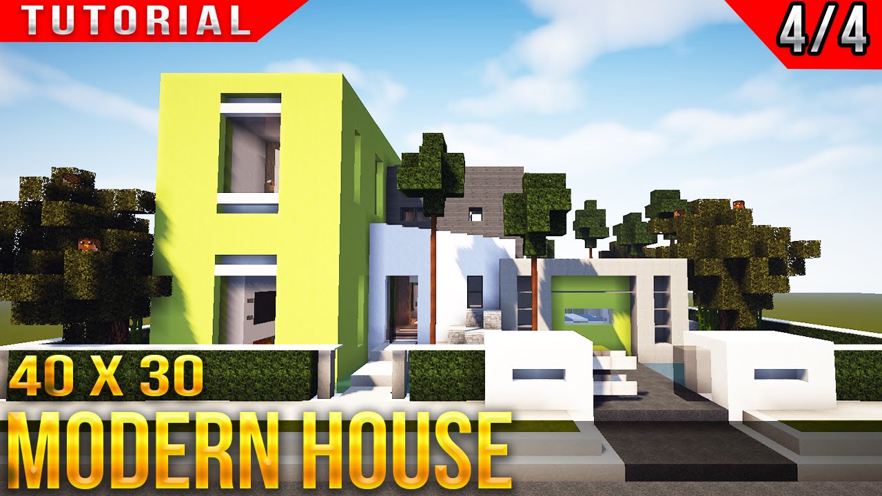 Minecraft Modern House Tutorial part 4 of 4 - YouTube