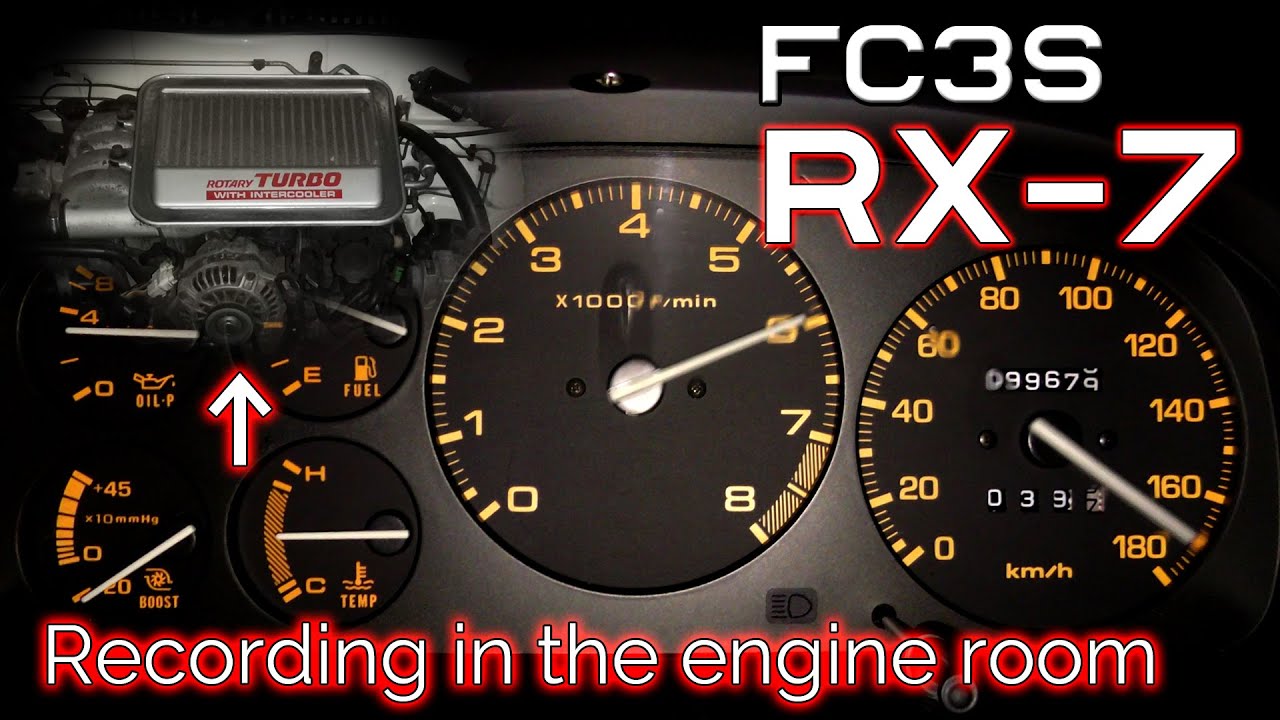 Must listen!!【Engine room sound】(FC3S) RX-7 full acceleration test,up ...