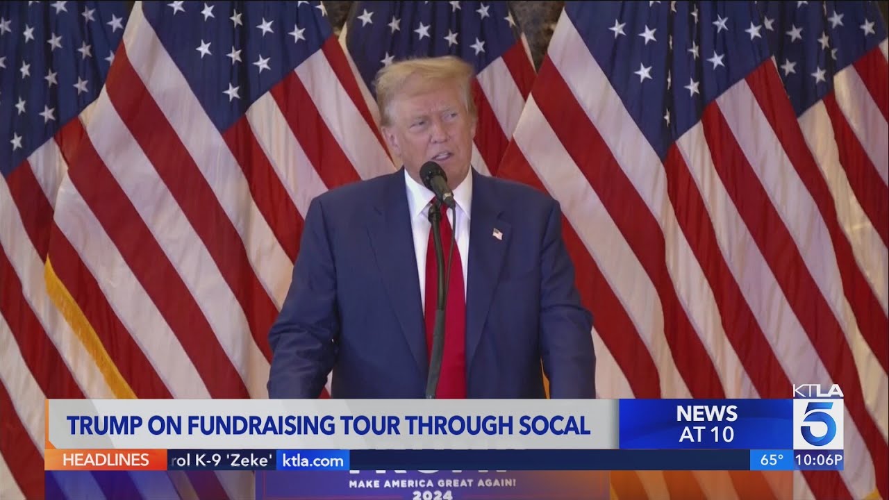 Donald Trump lands in Southern California for campaign fundraising tour ...