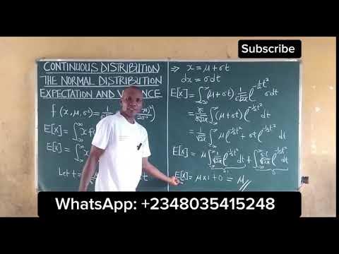 Continuous Normal Distribution: How to derive the Expectation (mean) #continuousdistribution ...