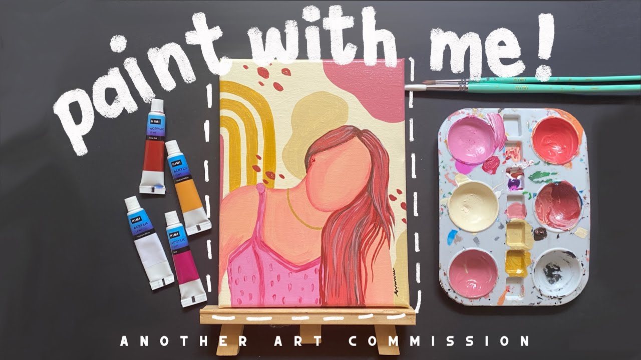 Paint with me! | Faceless Portrait Painting | Easy Canvas Painting ...