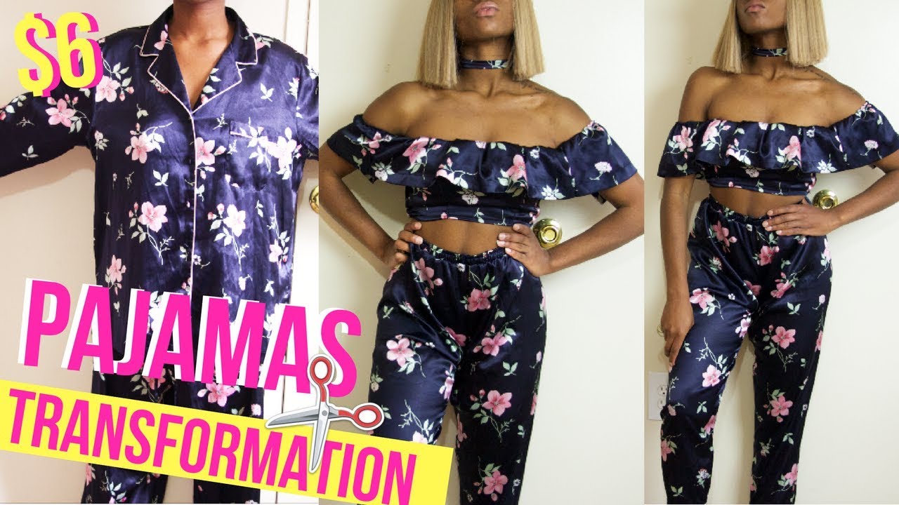 HOW I MADE A 2 PIECE OUTFIT FROM PAJAMAS?! ONLY $6! | Thirfted ...