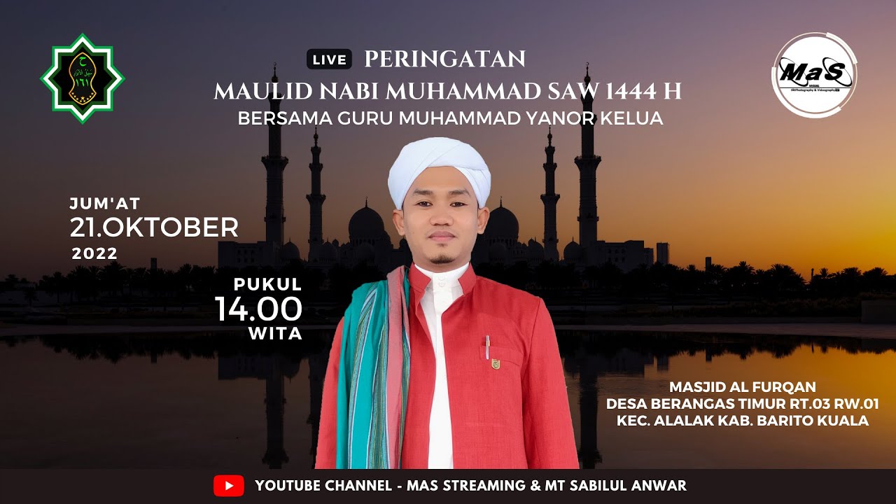 LIVE | Peringatan Maulid Nabi Muhammad SAW Bersama Guru Yanor | Masjid ...