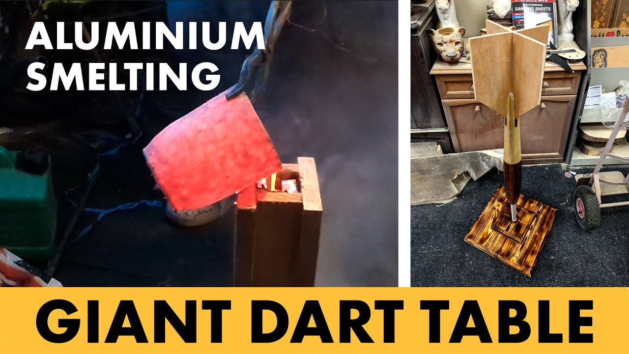 ALUMINIUM SMELTING Giant Darts Table #woodwork #woodworking #smelting ...