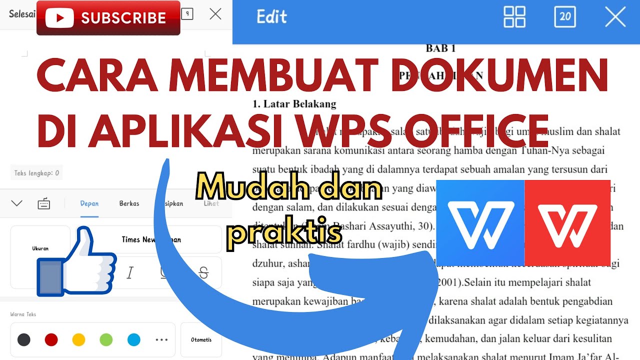 Cara Membuat Dokumen Word di Aplikasi WPS Office - YouTube